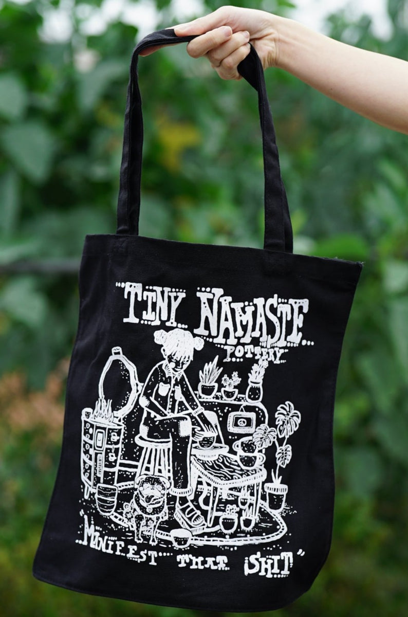 Tote Bag Black "Manifest That Shit" – Tiny Namaste Pottery | Ethereal ...